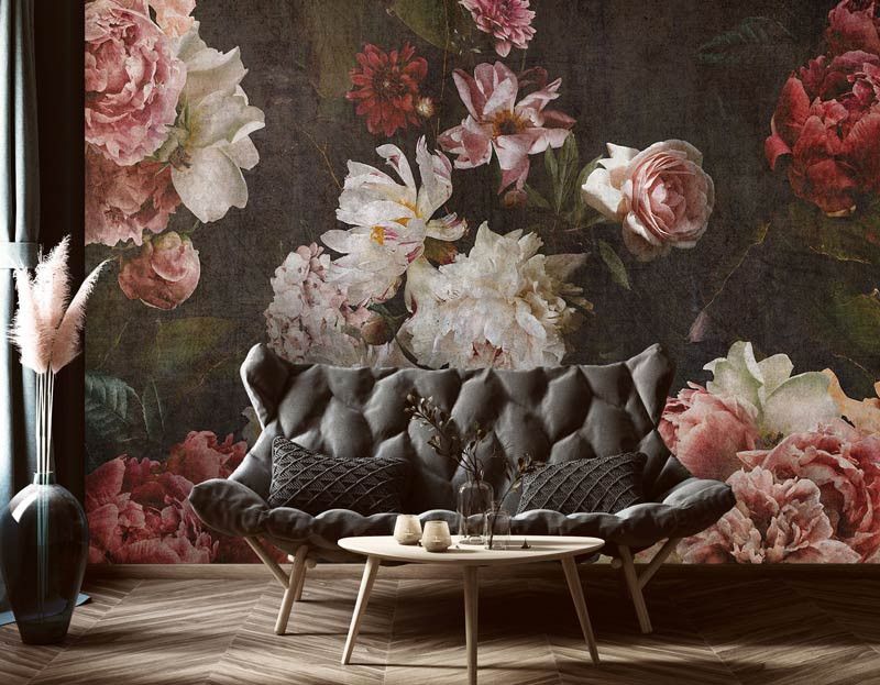 Fotobehang Luxe Vintage Bloemen | Vliesbehang