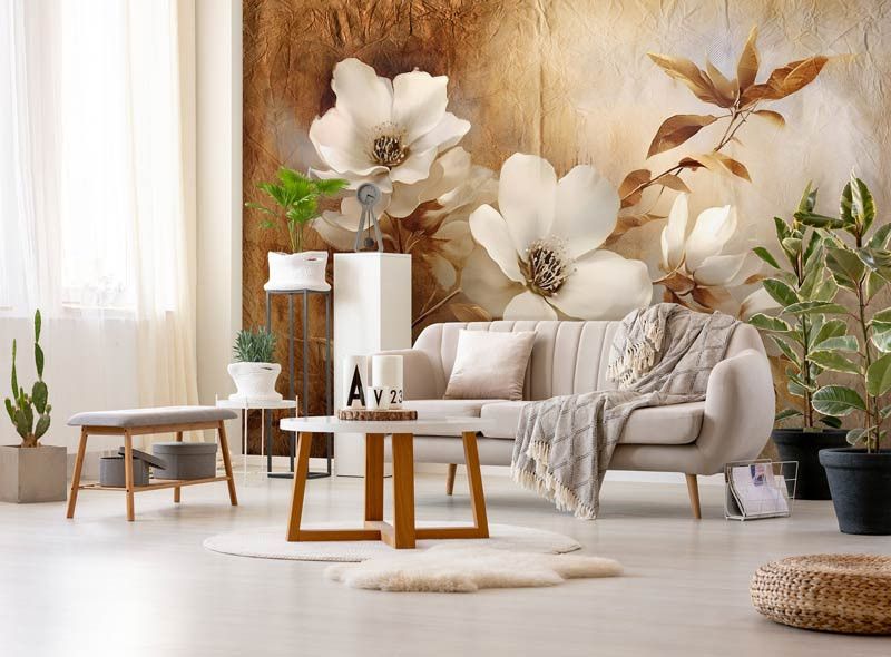 Fotobehang Retro Bloemen | Vintage Behang | Fotobehangkoning.nl