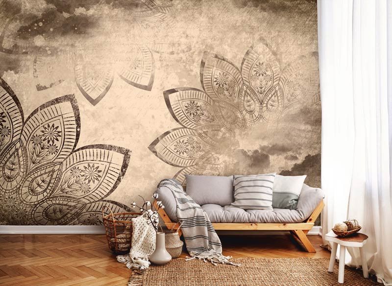 Fotobehang Vintage Mandala | Kunst | Vliesbehang | Behang op maat