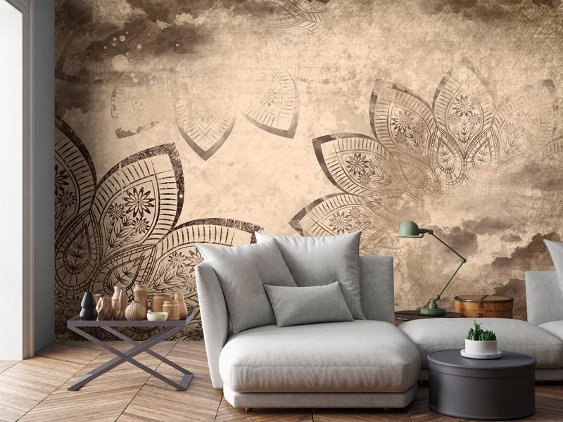 Fotobehang Vintage Mandala | Kunst | Vliesbehang | Behang op maat