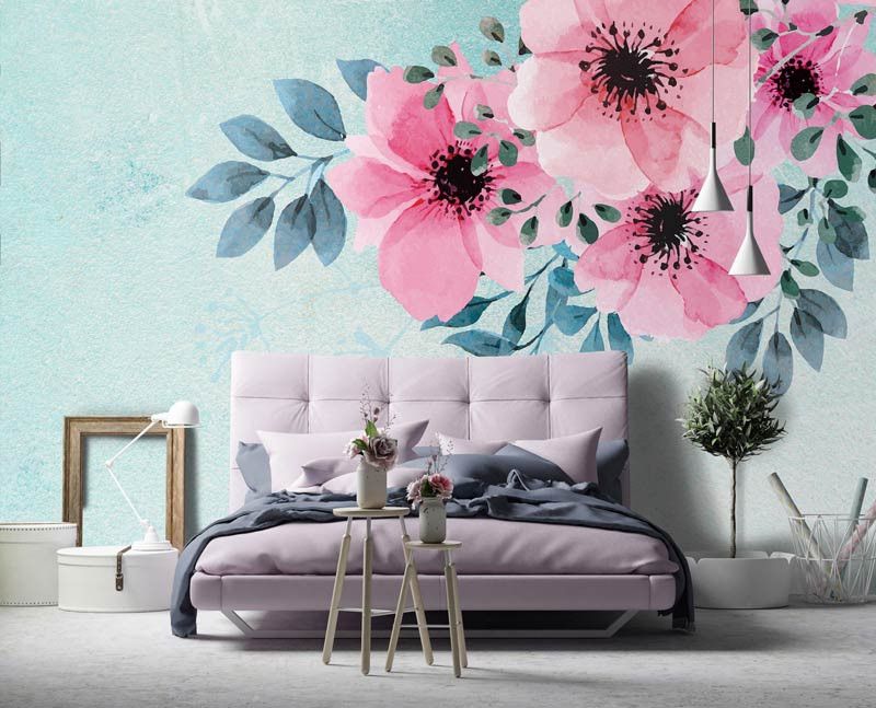 Fotobehang Watercolor Flowers | Bloemen Behang