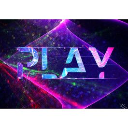 Fotobehang Play & Glow met Paarse Neon voor de Gamekamer